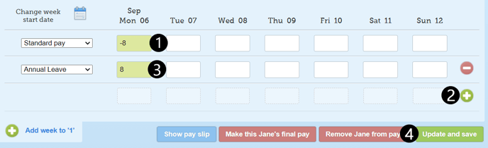 Making a correction to a past timesheet