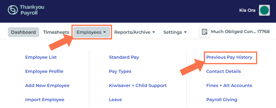 Entering Previous Pay History for an Employee