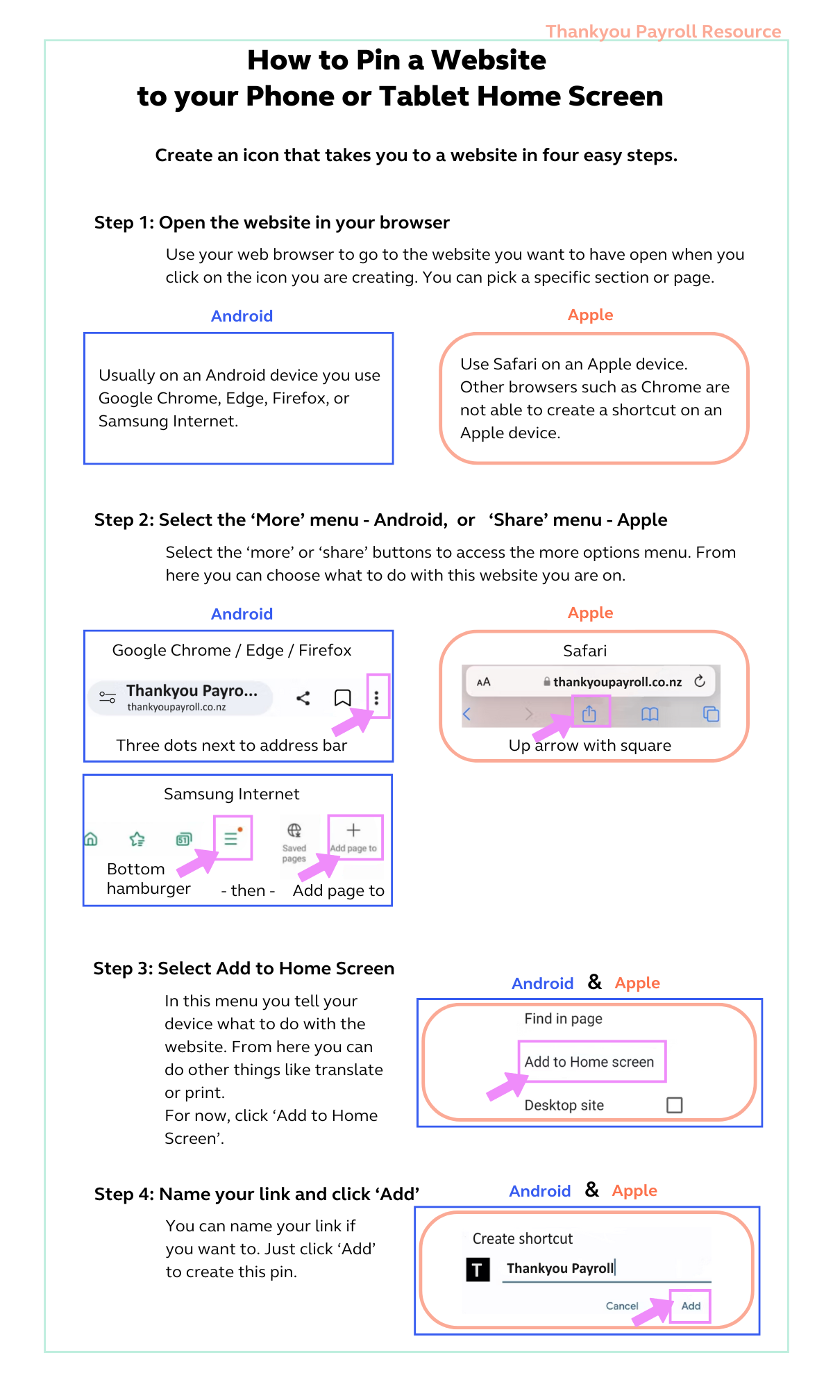 How to pin a website to your Home Screen