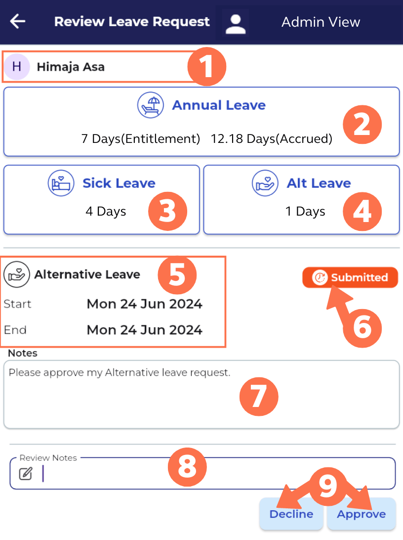 Reviewing Employee Leave Requests - Payroll Portal