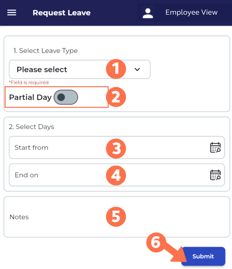 Requesting Leave - Payroll Portal