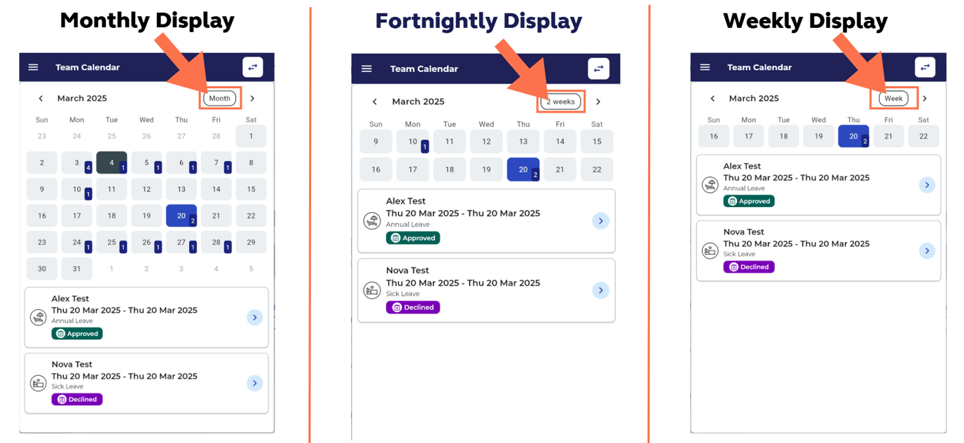 Using the Team Calendar - Payroll Portal
