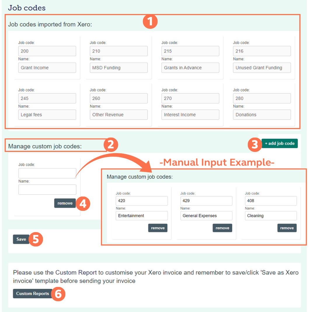 Customising the Costing/Tracking Tab - Manual & Xero Integration Codes