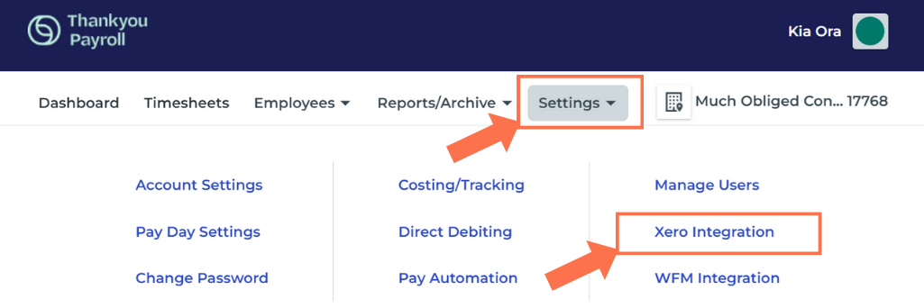 Setting Up Xero Integration