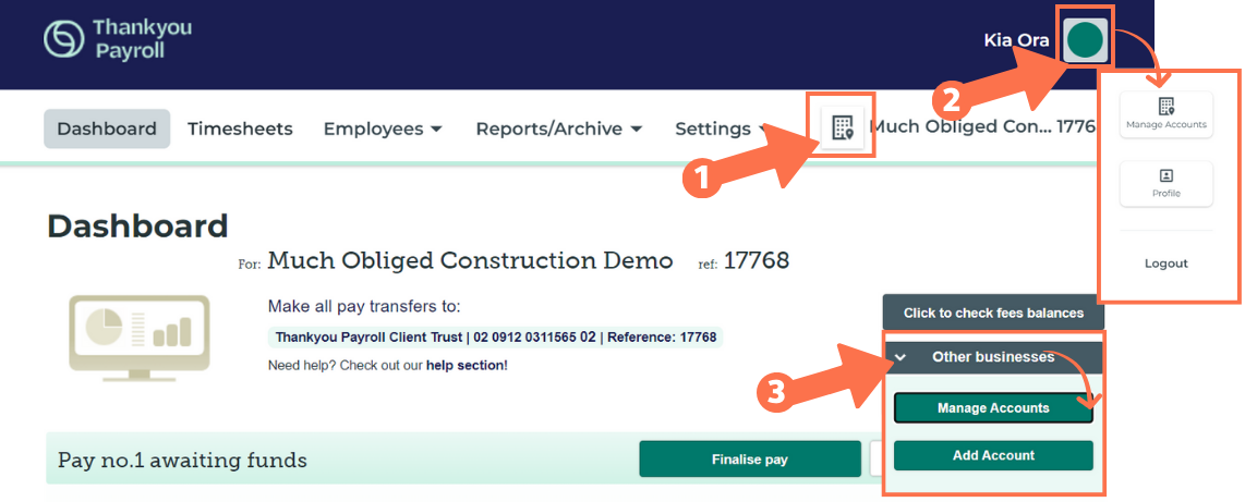 Managing Multiple Accounts