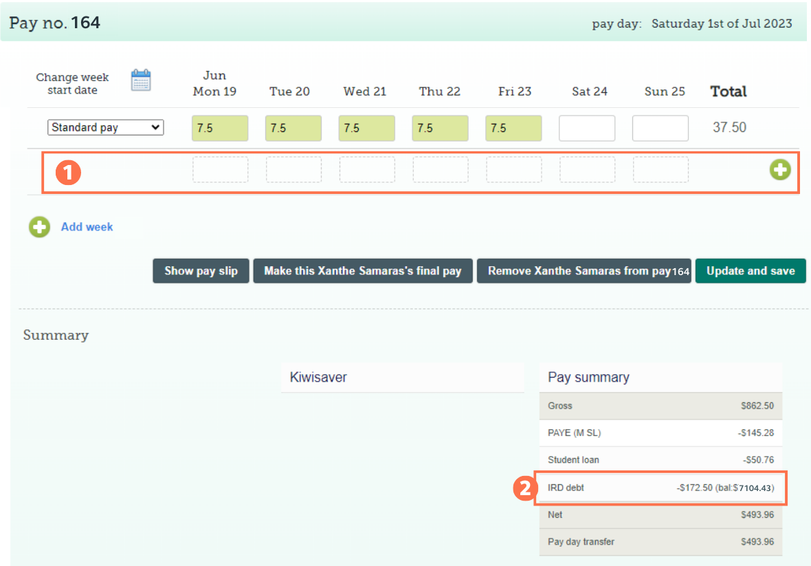 Deducting Employee IRD Debt from Pay