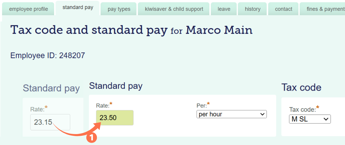 An employee's pay rate is changing at the beginning of the financial ...