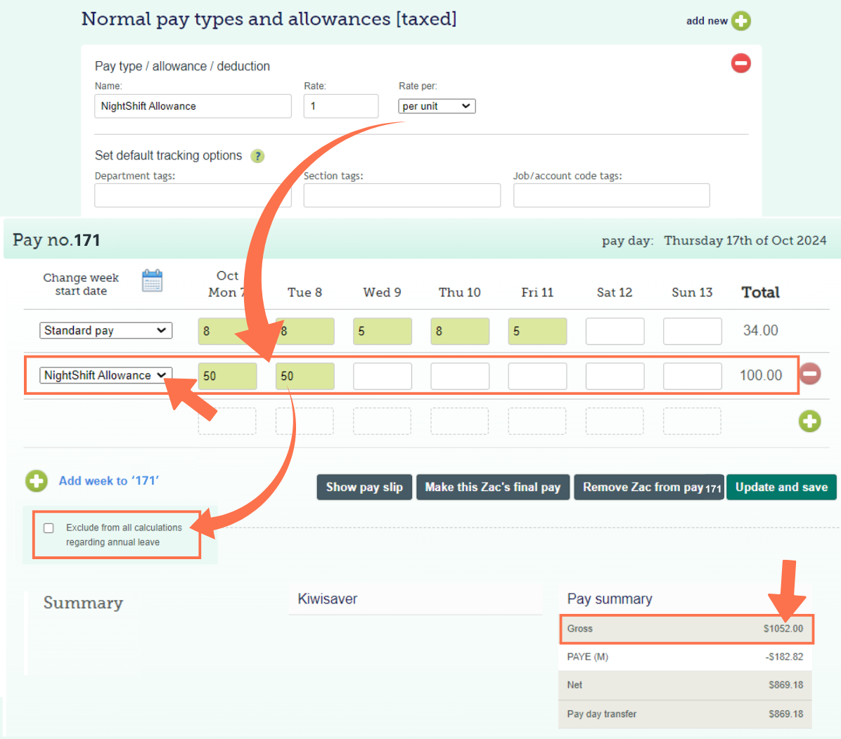 Creating a Taxable Shift Allowance Custom Pay Type