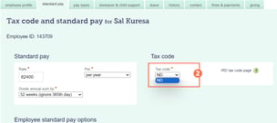 Setting Up an Employee without an IRD Number - ND Tax Code