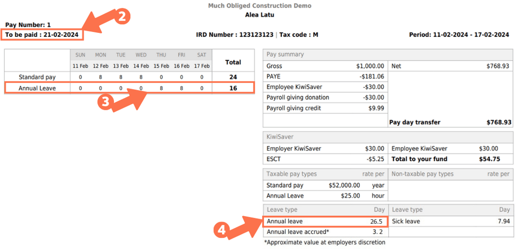 When does the Payslip Summary Update Leave Balances?