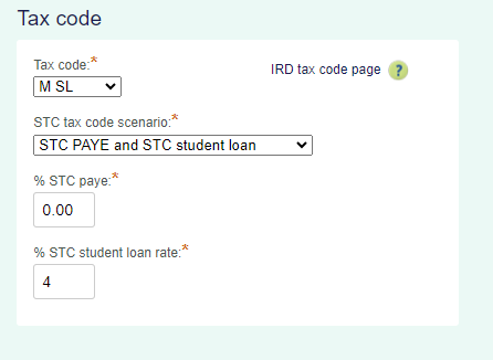STC - Special Tax Codes