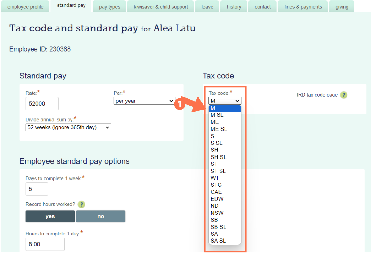 Changing Tax Codes - Updating an Active Employee Profile