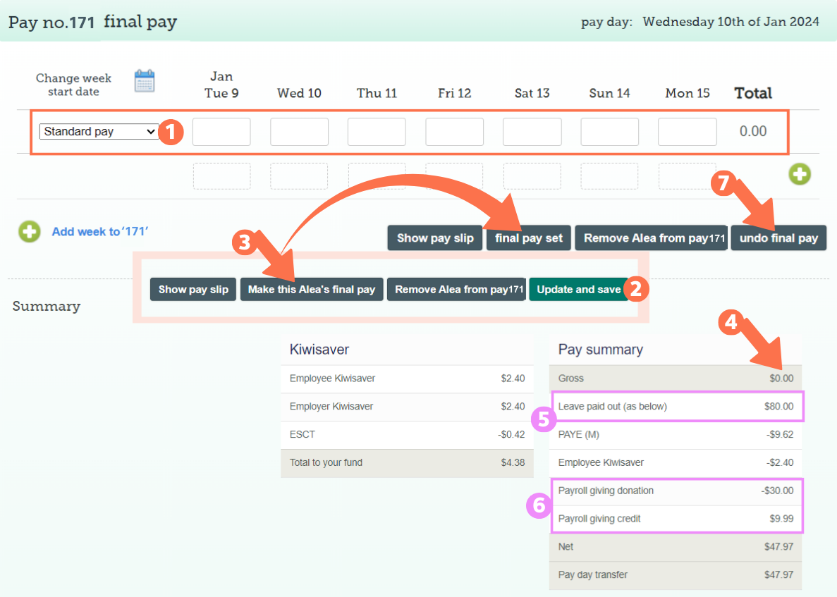 How to Archive an Employee Profile - Final Pay with No Timesheet Entries