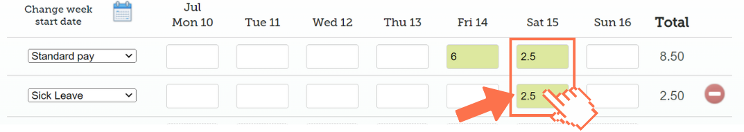 Adding Sick Leave to a Timesheet for a Qualifying Casual Employee