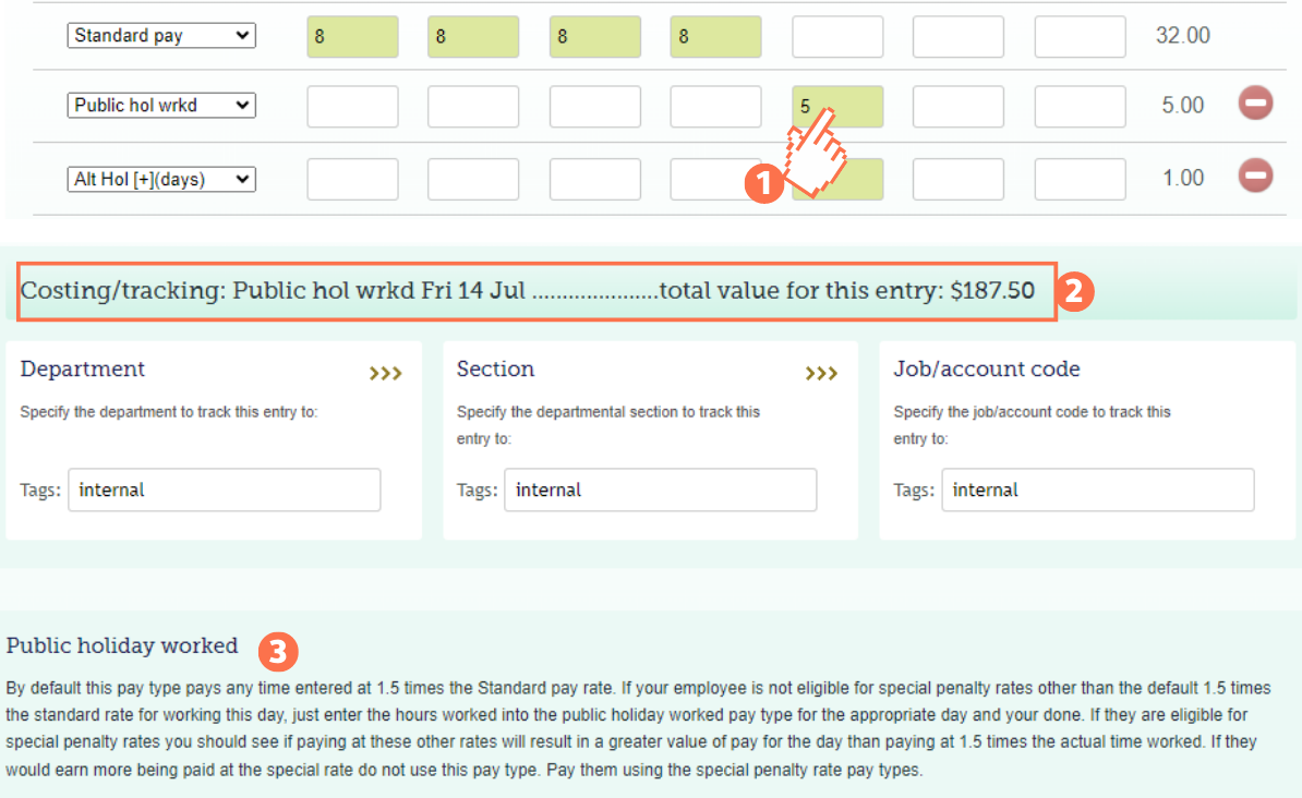 Checking the Calculated Rate for Hours Worked on a Public Holiday in a ...