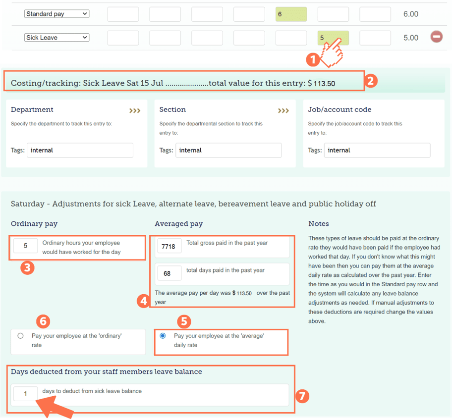 Checking Sick Leave Calculations for a Casual Employee's Timesheet