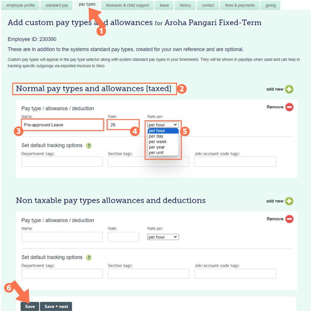 Adding Family Violence Leave to a Timesheet