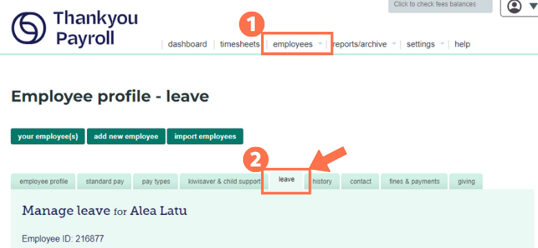 Understanding the Employee Profile: The Leave Settings Tab