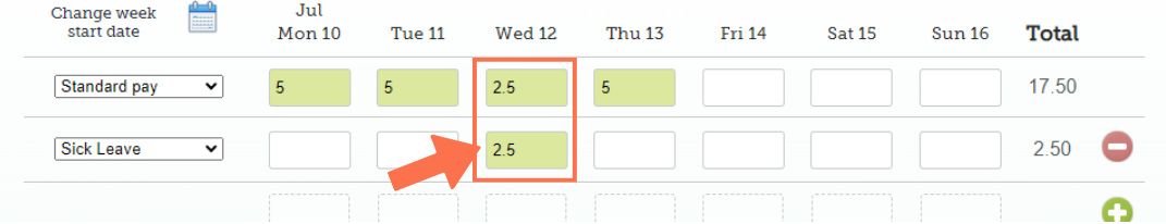 Adding Sick Leave to a Timesheet for a Fixed-Term Employee
