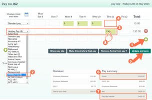 Adding Holiday Pay to a Timesheet