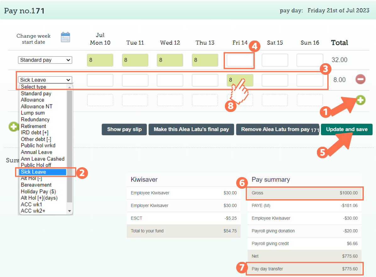 Adding Sick Leave to a Timesheet for a Permanent Employee
