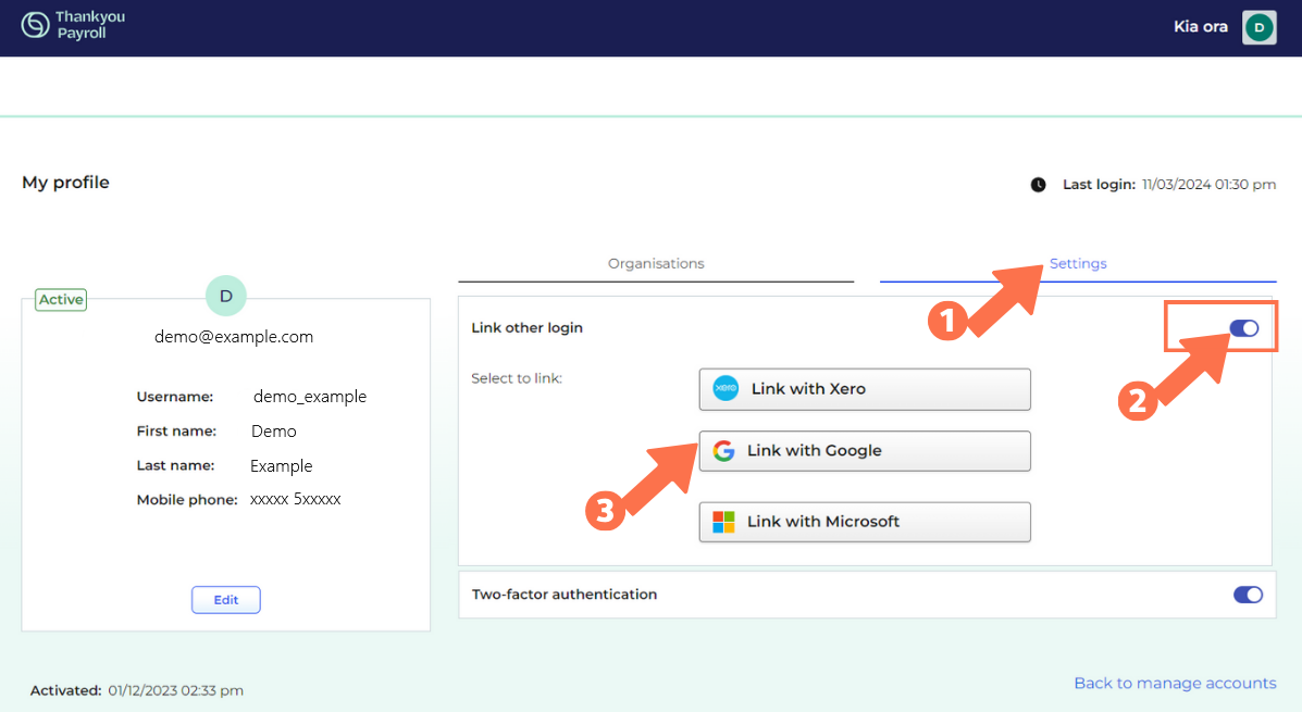 Log In with Google, Microsoft or Xero