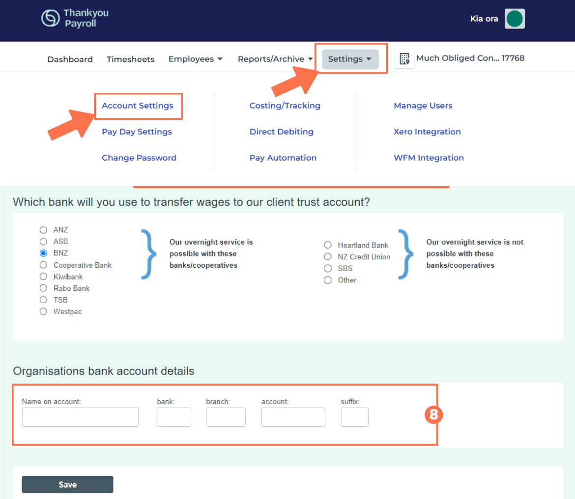Setting up Direct Debiting