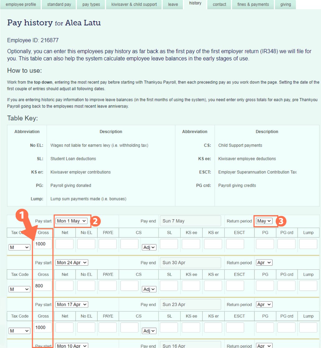 Entering Previous Pay History for an Employee
