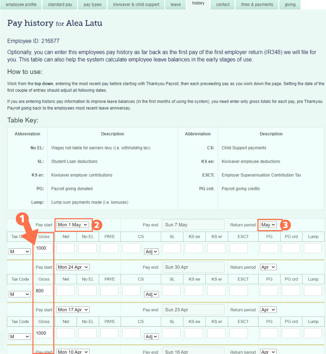 Entering Previous Pay History for an Employee