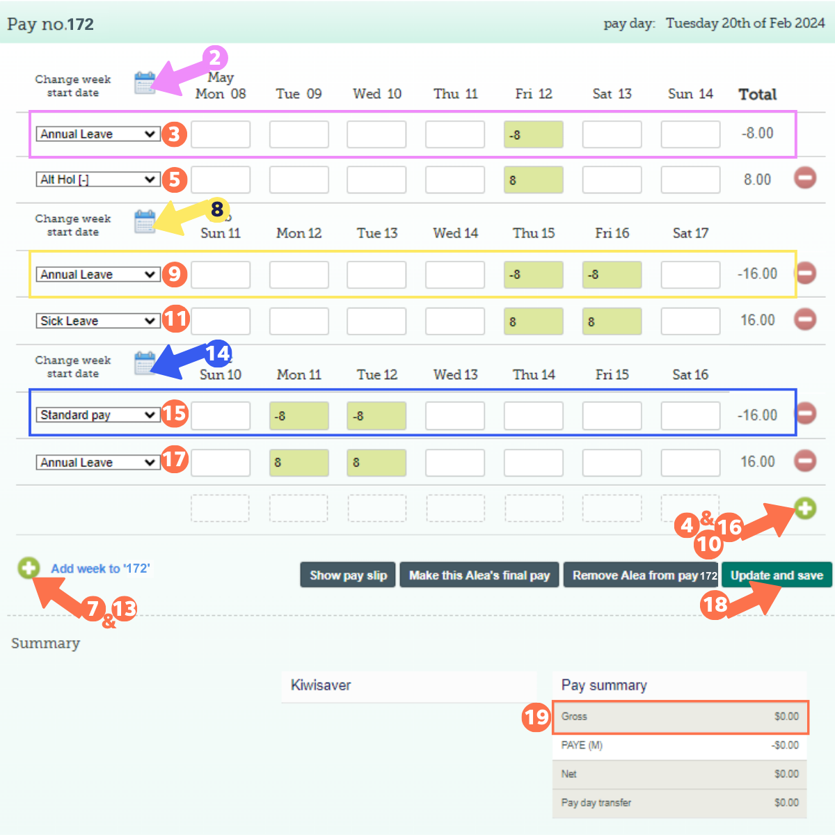 Correction Pays - Making a Correction to a Past Timesheet