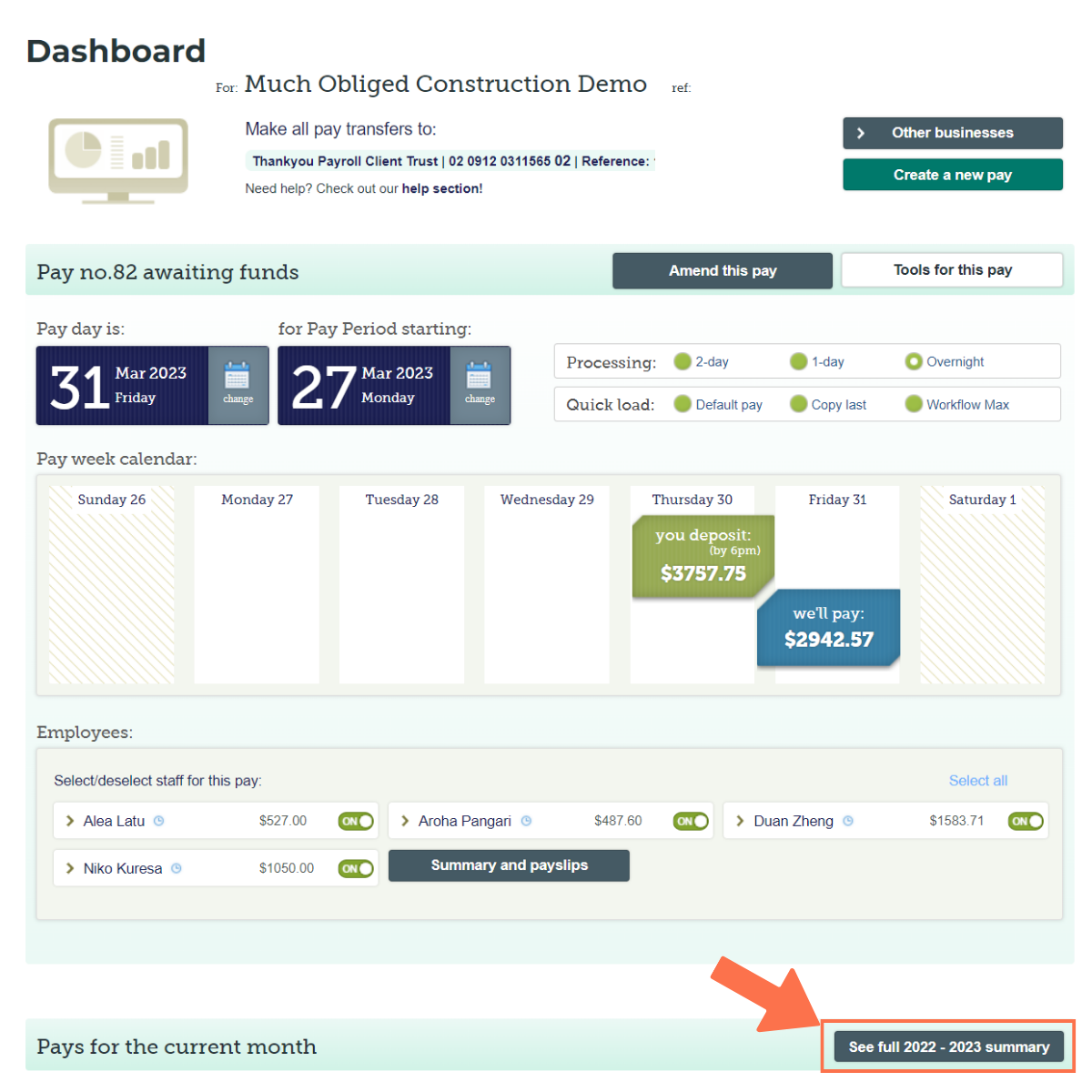 Understanding the Employer Pay Summary