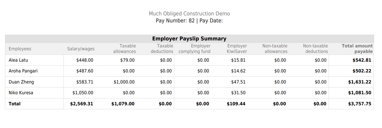 Understanding the Employer Pay Summary