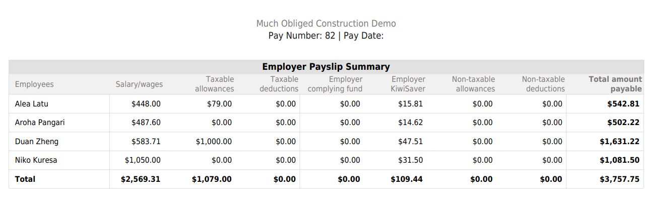 Understanding the Employer Pay Summary