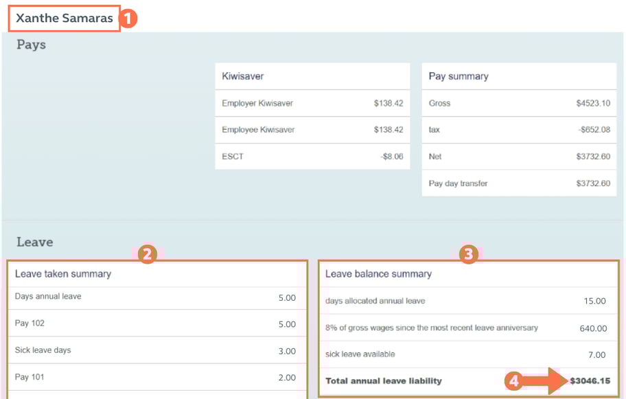 Employee Reports: Checking Leave Liability