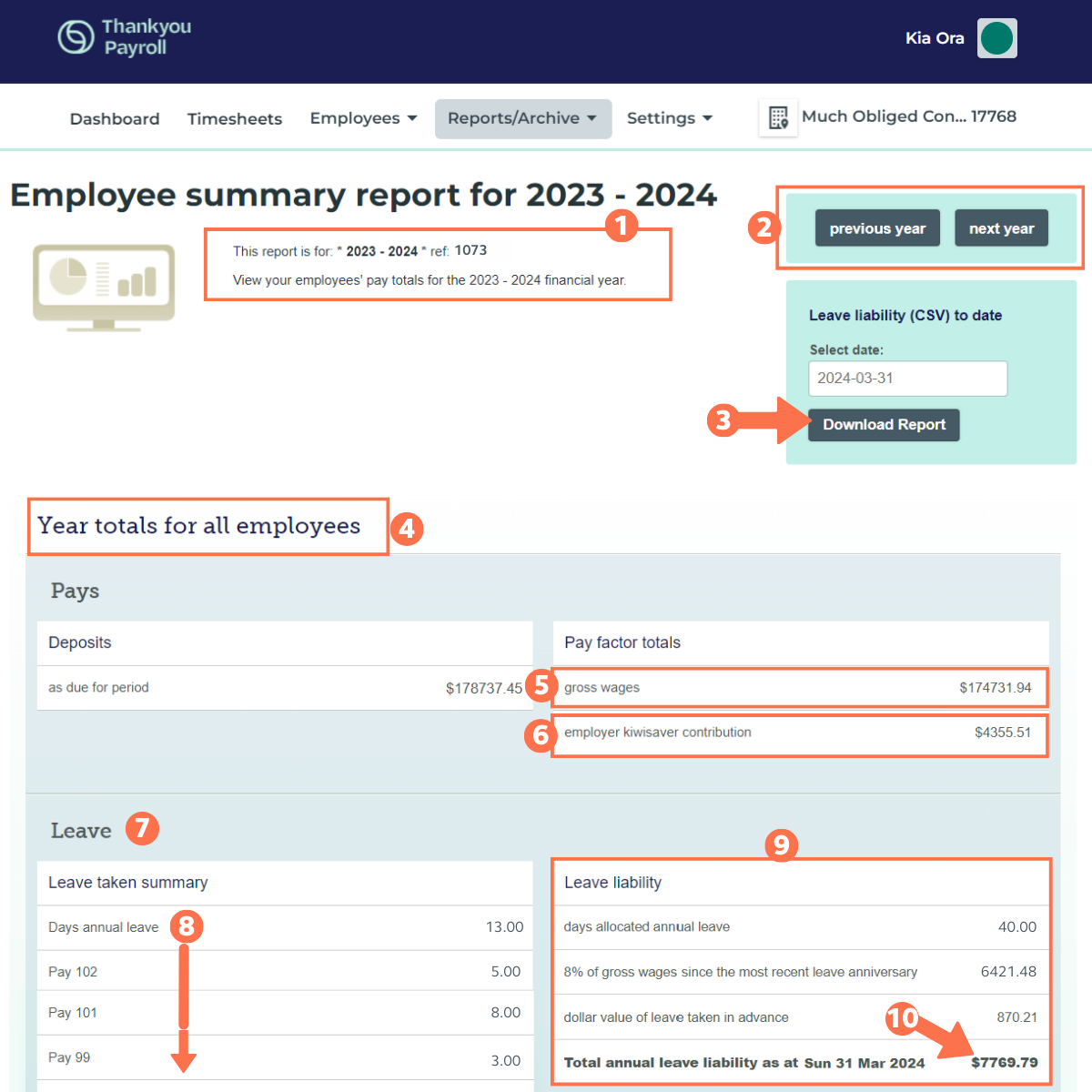 Employee Reports: Checking Leave Liability