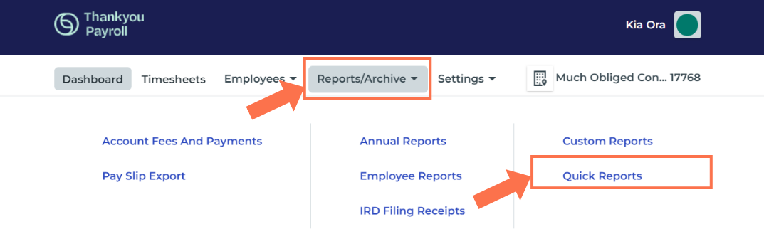 The Quick Reports Function
