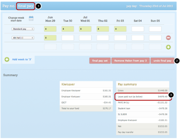 Creating a Final Pay (Termination Pay) for a departing employee
