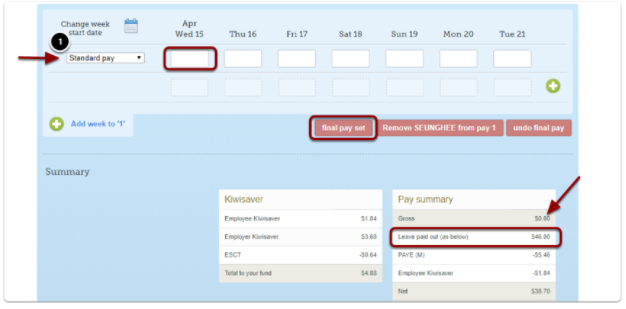 Creating a Final Pay (Termination Pay) for a departing employee