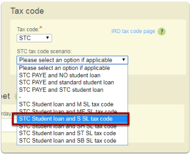 Special Tax Codes, adding different student loan rates